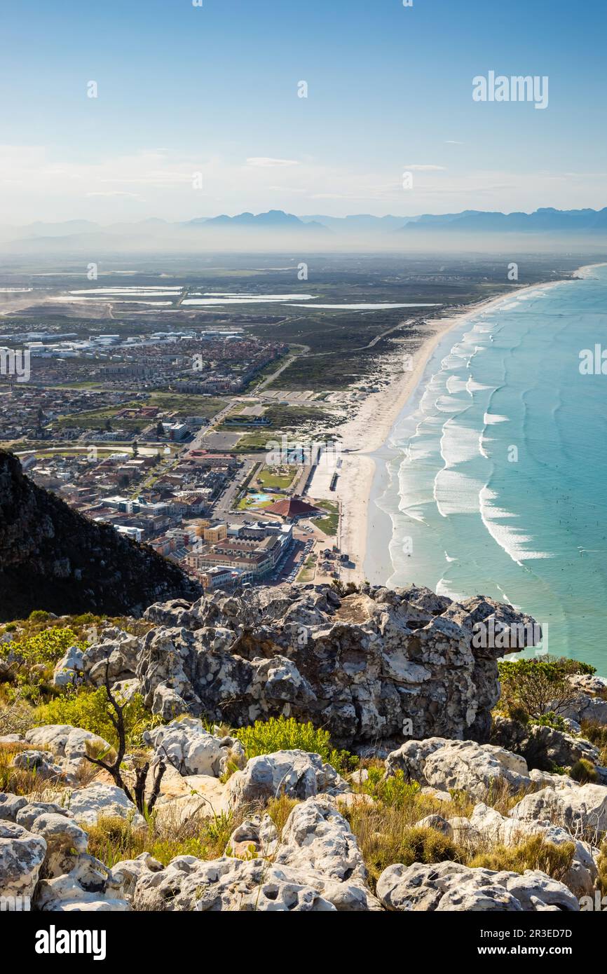 Elevated view of Muizenberg beach Cape Town Stock Photo - Alamy