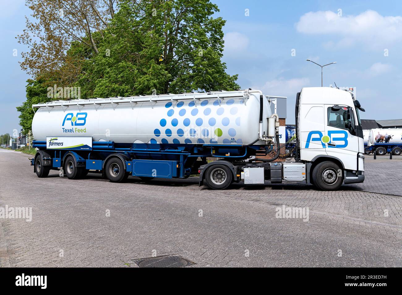 AB Texel truck with silo trailer at ForFarmers compound feed factory ...