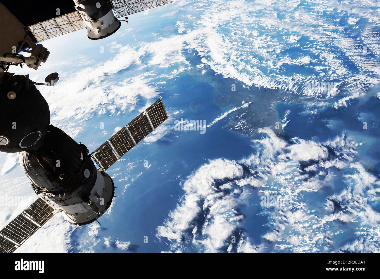 International Space Station in Earth's orbit. Elements of this image furnishing NASA Stock Photo ...