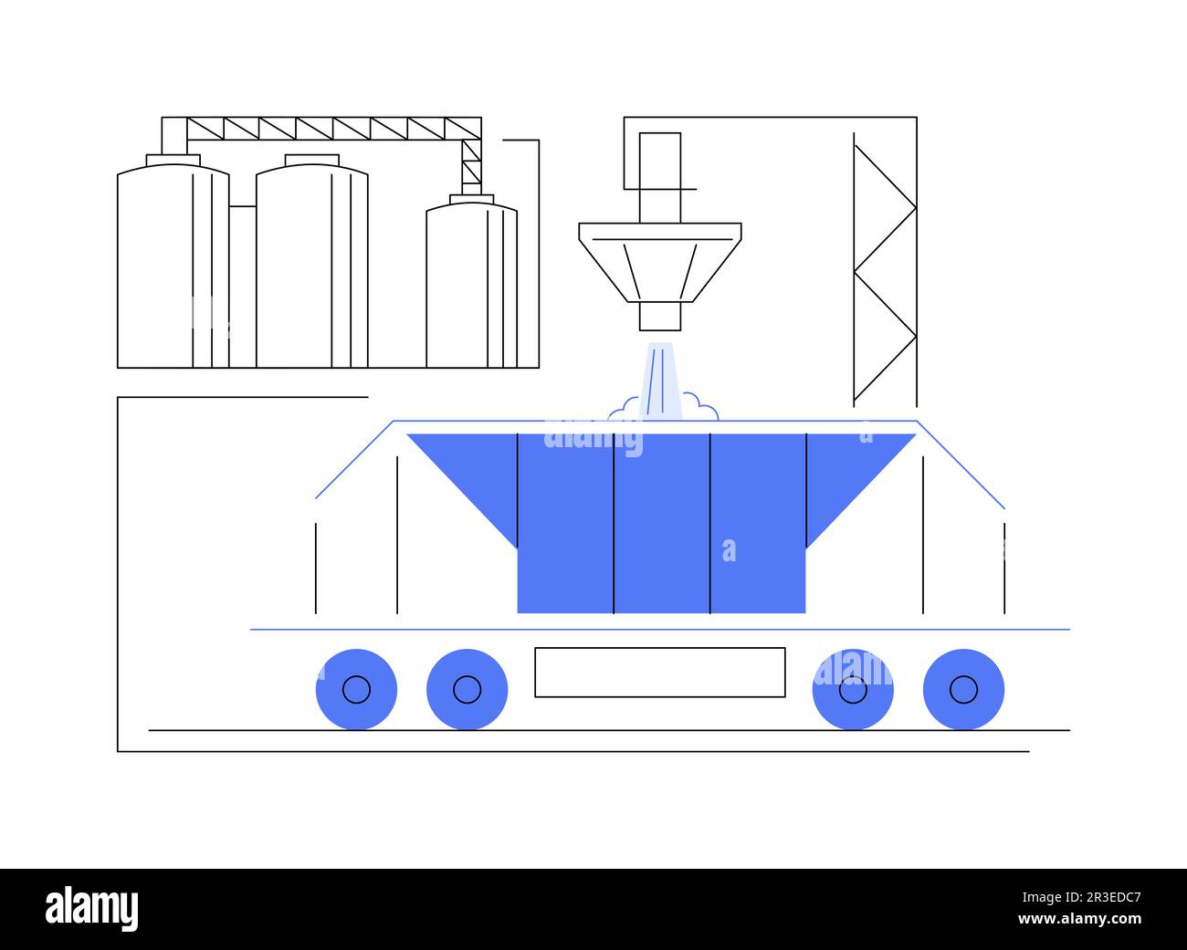 Dry bulk cargo transportation abstract concept vector illustration ...