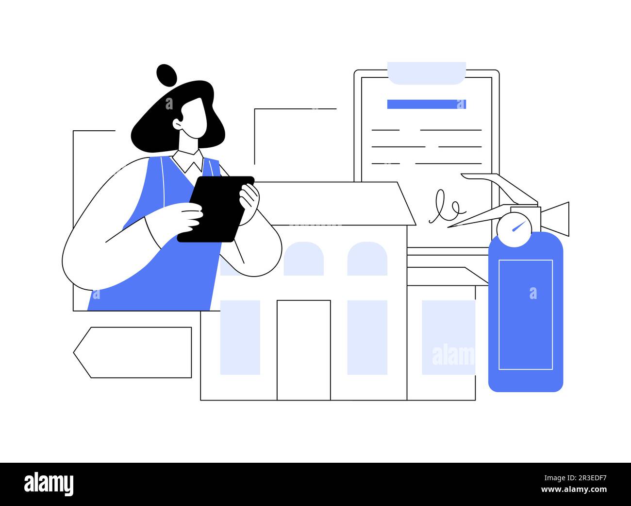 Fire inspection abstract concept vector illustration Stock Vector Image ...