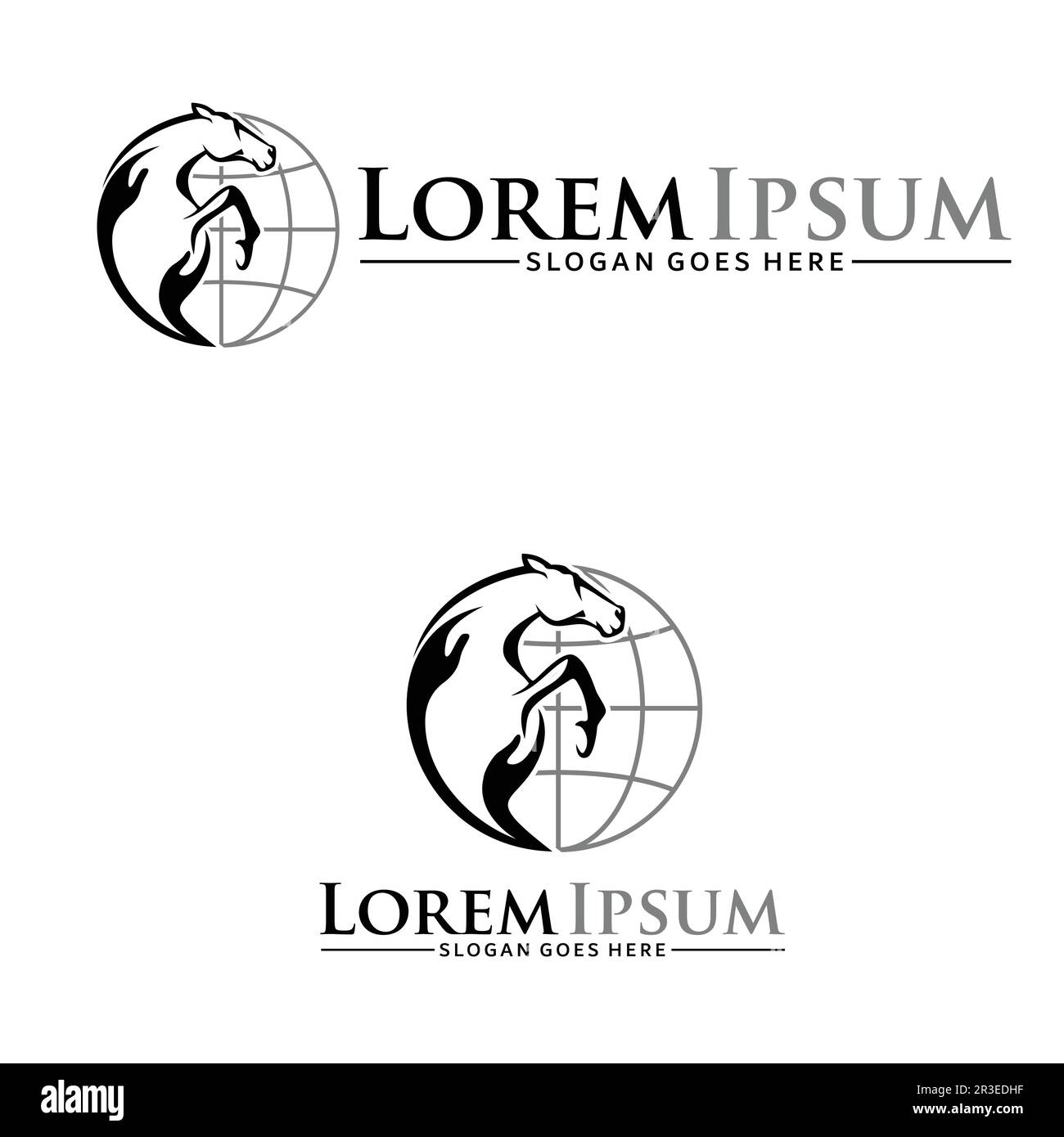 Horse globe logo design on white background Stock Vector Image & Art ...