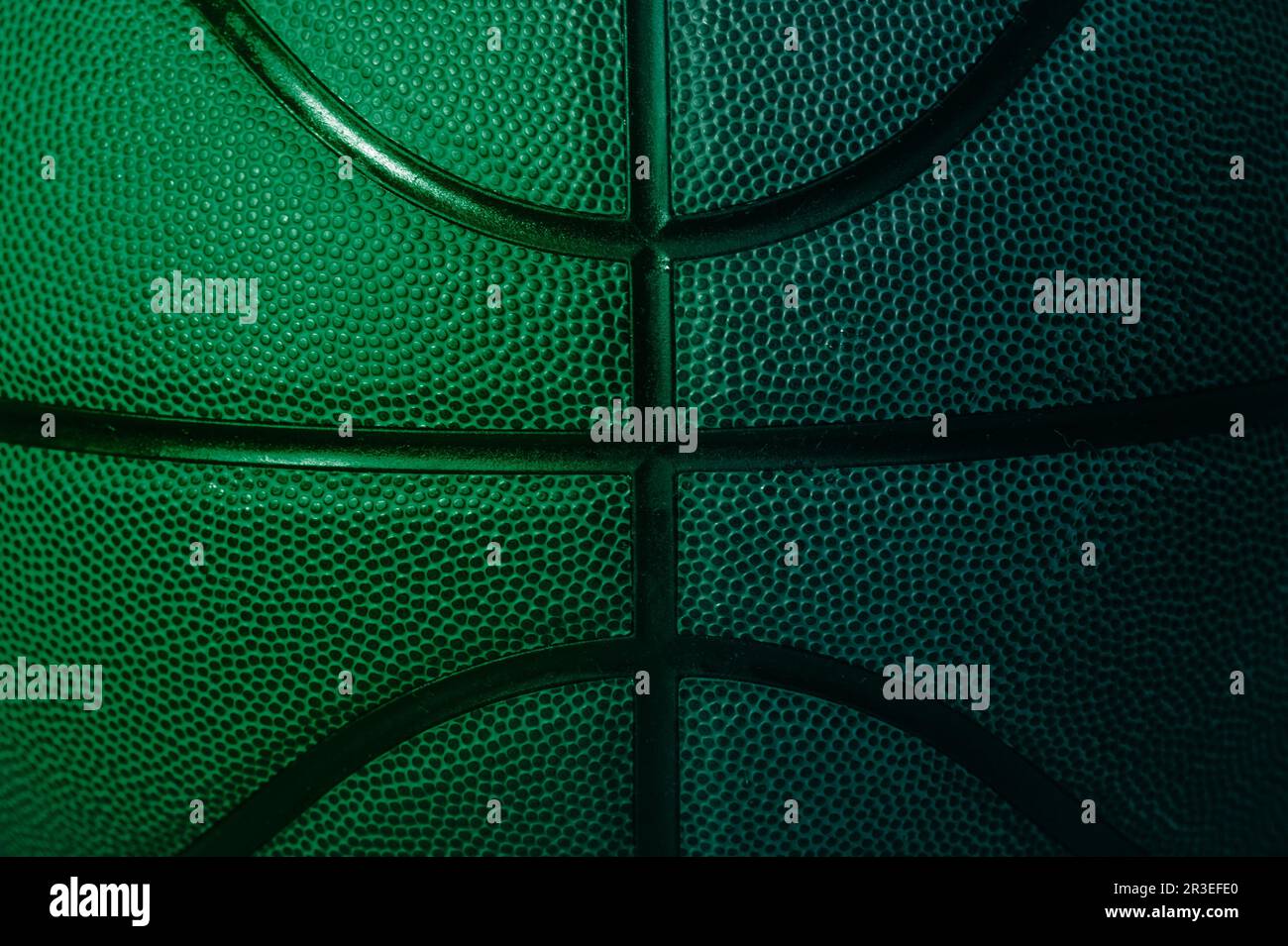 Closeup detail of blue and green basketball ball texture background ...