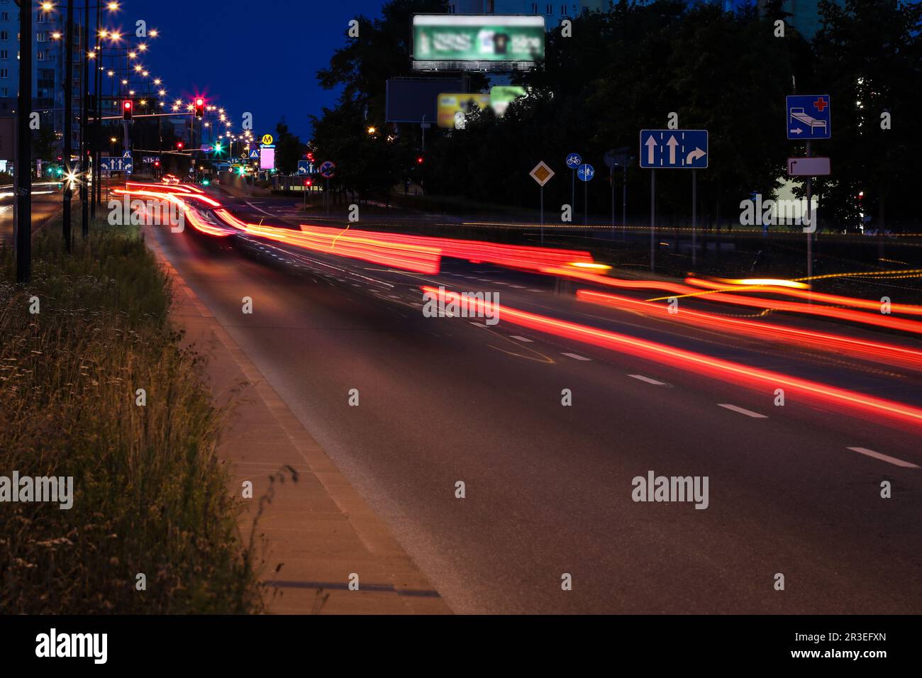 Wide street in evening Stock Photo - Alamy