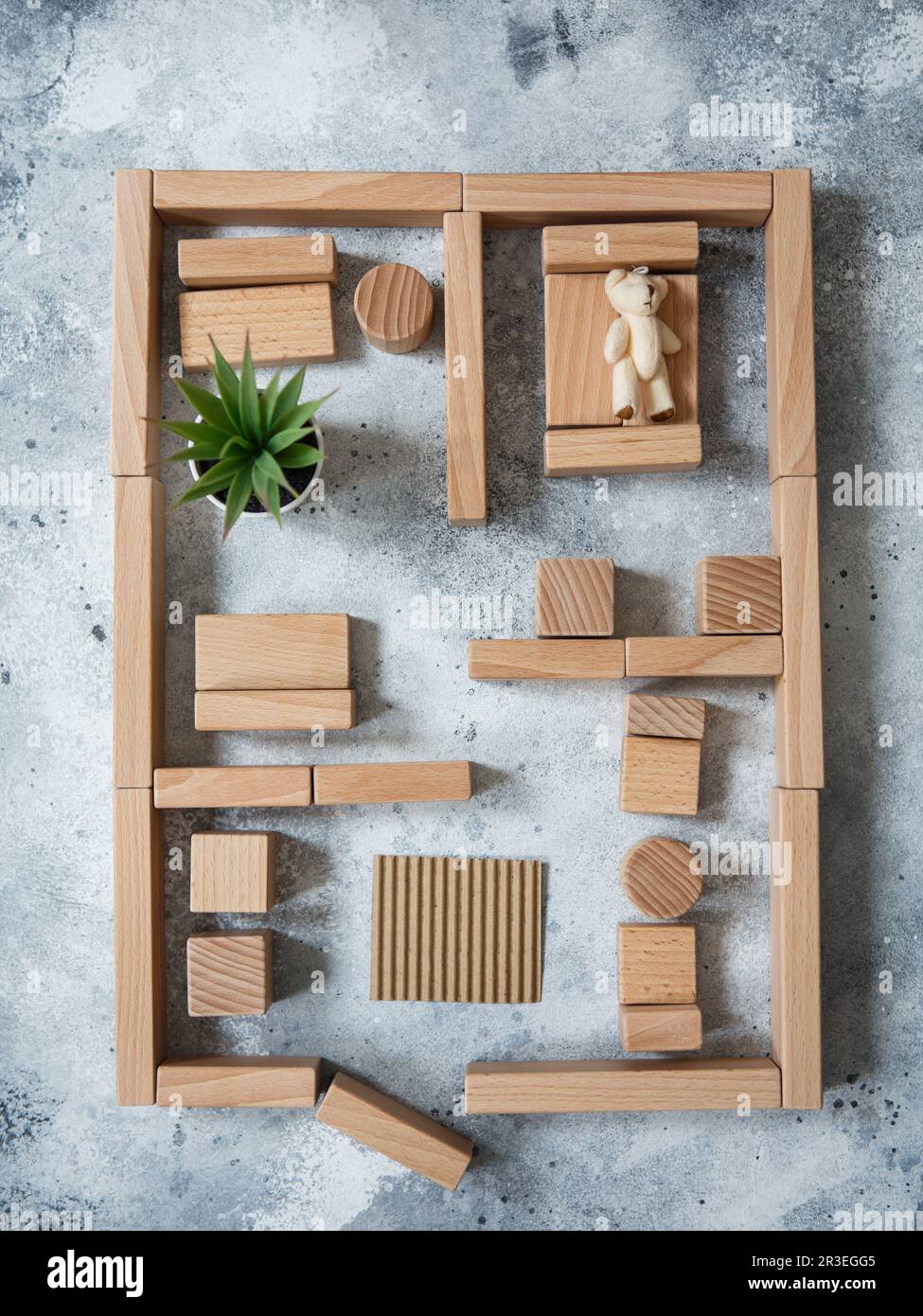 Wooden Toy Construction with ecologically wooden blocks manufactured ...