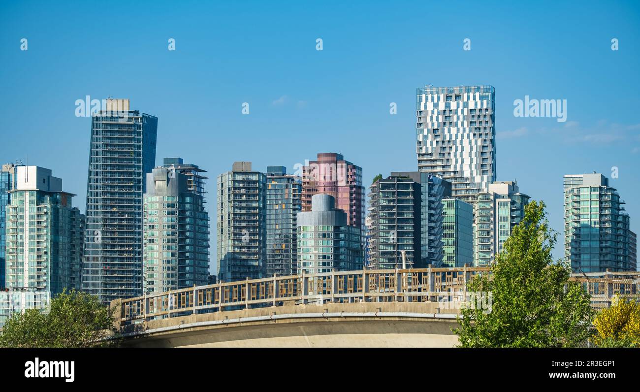 Cityscape office buildings with modern corporate and residential ...