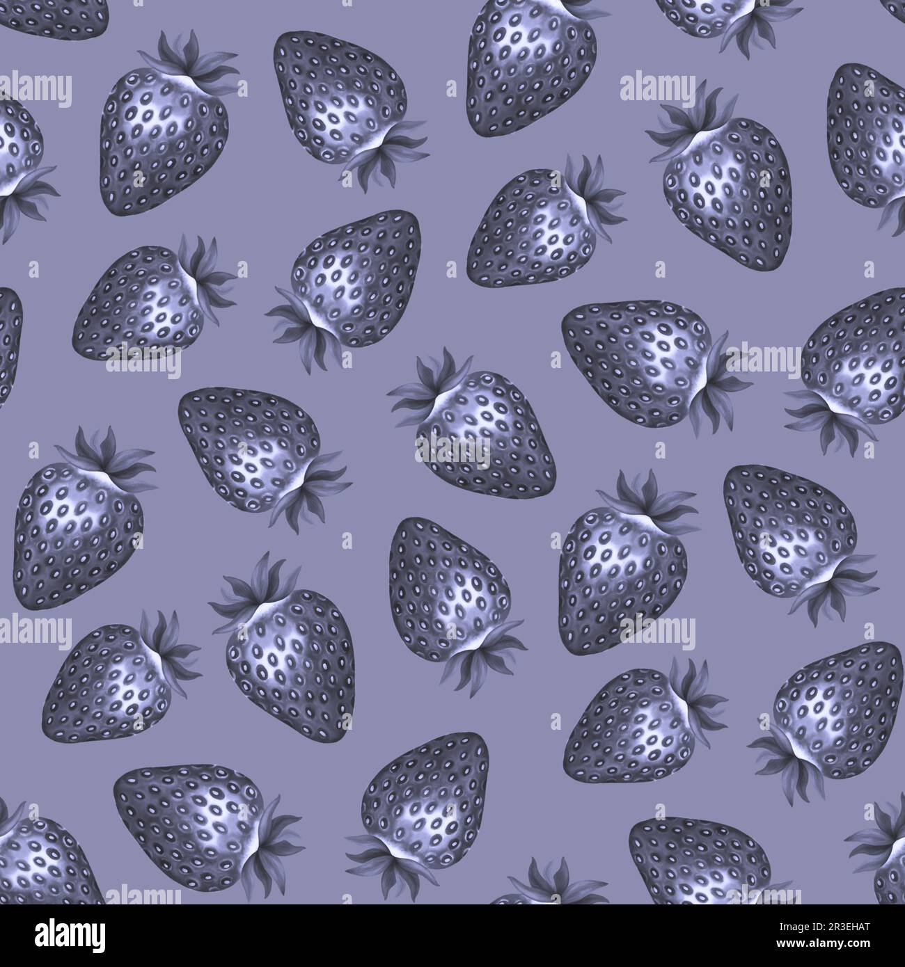 Strawberry seamless pattern. Colorful vivid print with hand drawn ...