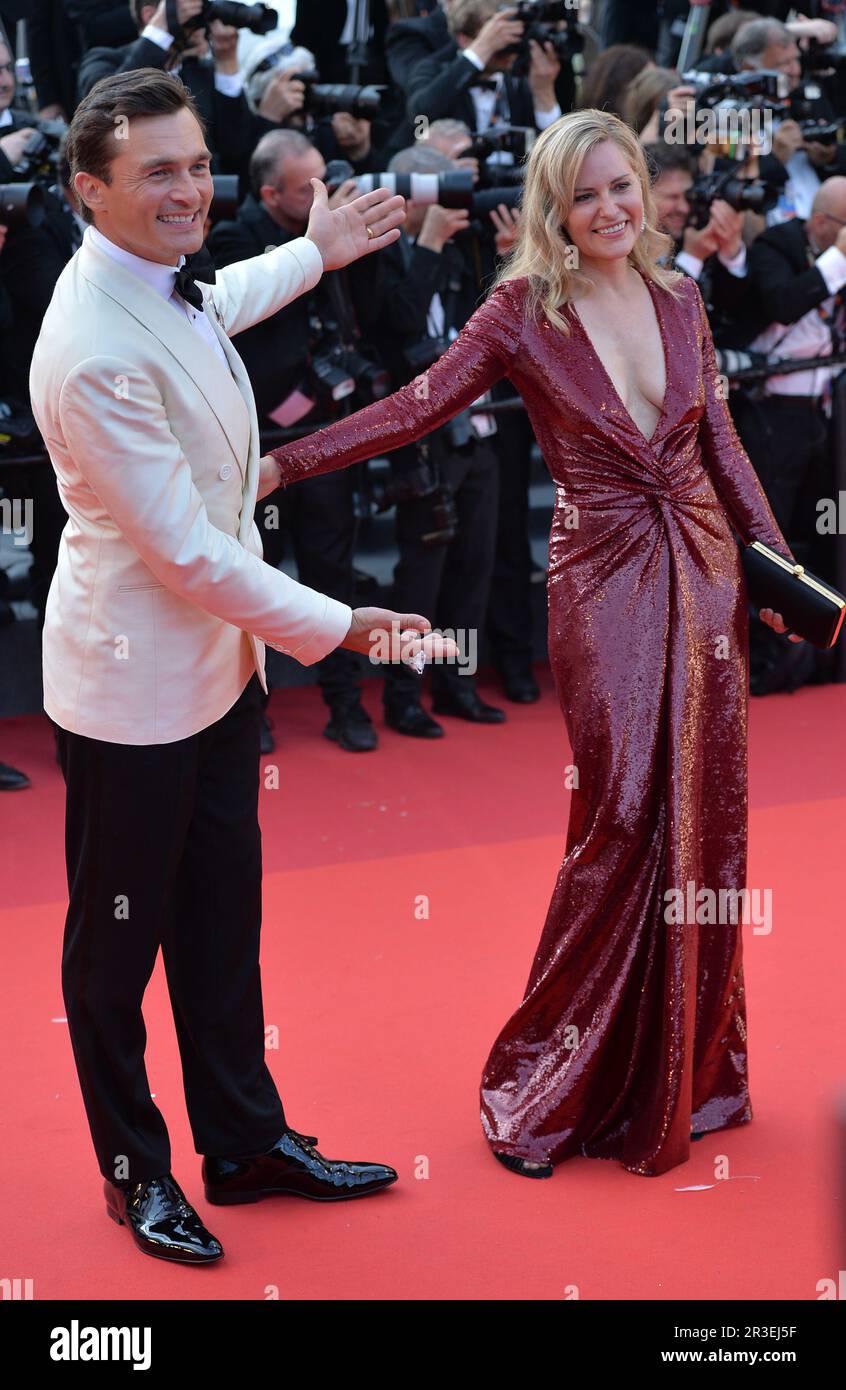 Cannes, France. 23rd May, 2023. Aimee Mullins and Rupert Friend walk ...