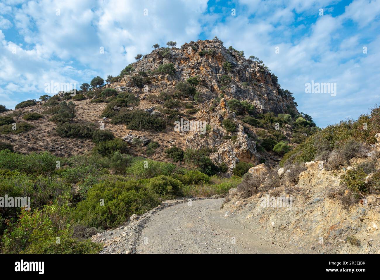 Huge single rock on the way to Matala on Crete Stock Photo - Alamy