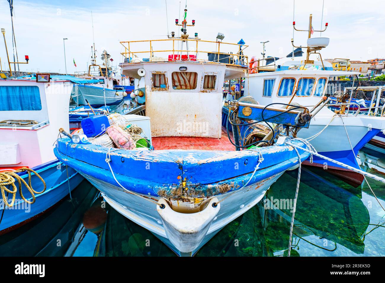 Fishing boat in a dock of sicily Stock Photo - Alamy
