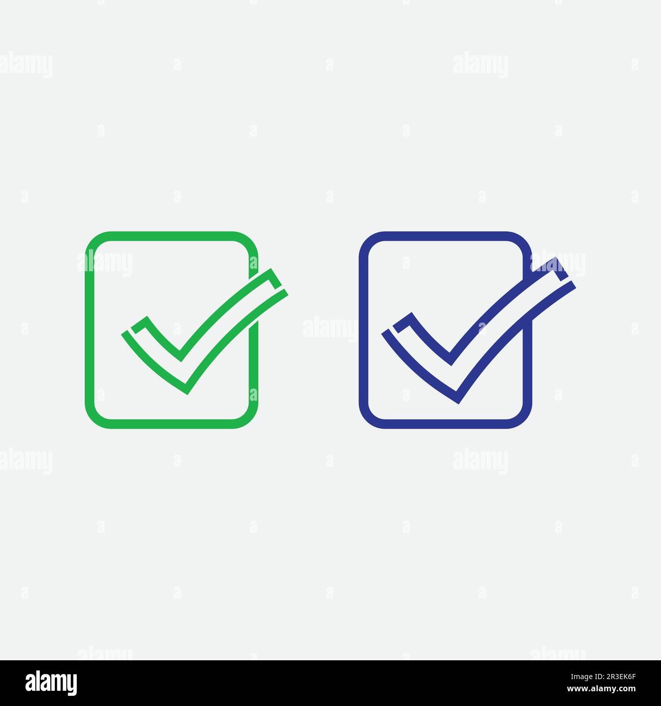 Checklist check mark logo vector or icon. Tick symbol in green color ...