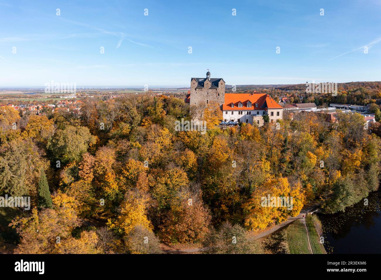 Autumn Ballenstedt Harz Mountains aerial view Ballenstedt Castle Stock ...