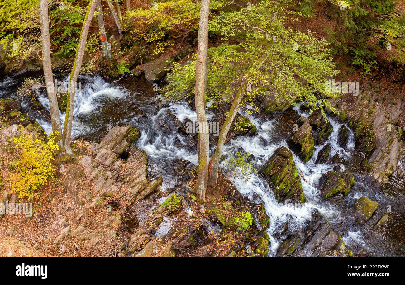 The Selke valley in autumn Selke waterfall resin Stock Photo - Alamy