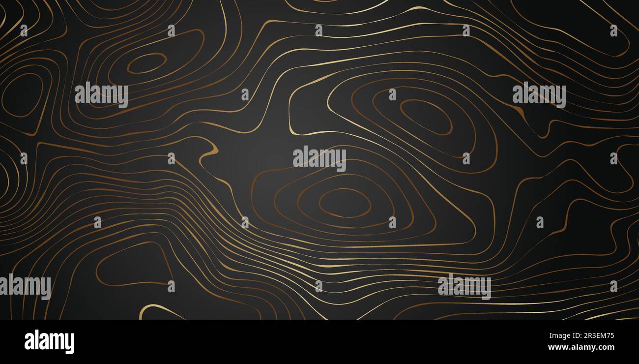 Luxury abstract background with curled linear golden pattern. Vector illustration of diffusion ...