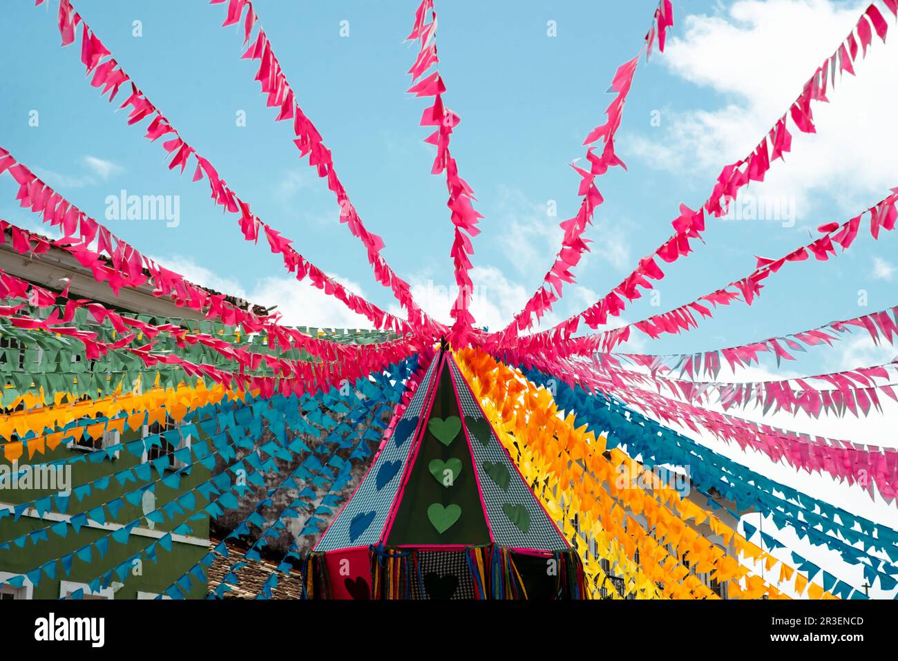 Salvador, Bahia, Brazil - June 16, 2022: Balloon and colorful flags ...