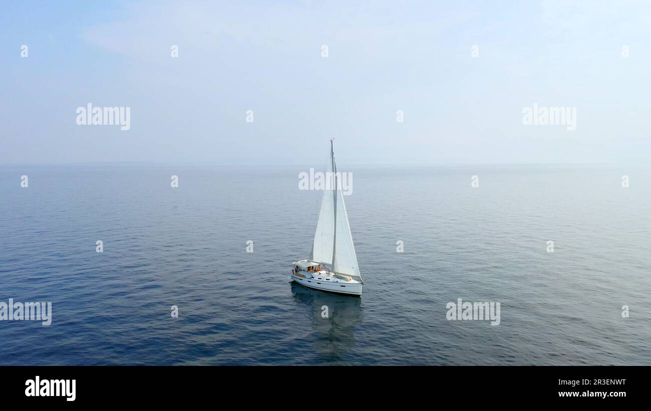 Aerial shot sailing catamaran yacht hi-res stock photography and images ...