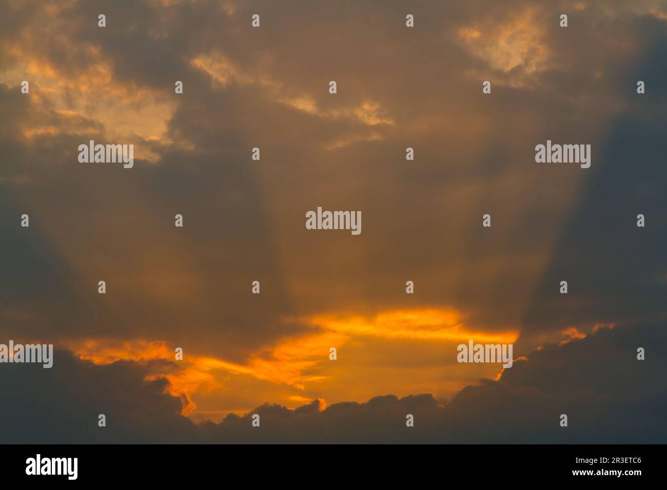 Texture evening sky sunset with setting sun and clouds Stock Photo - Alamy