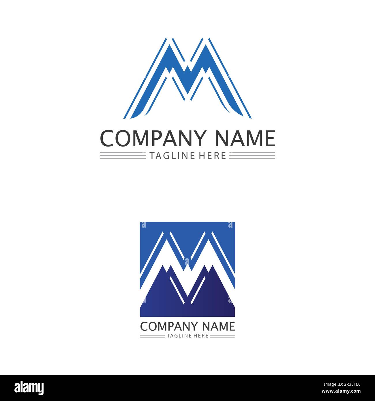 M Letter and M font icon Logo Template vector illustration design Stock ...