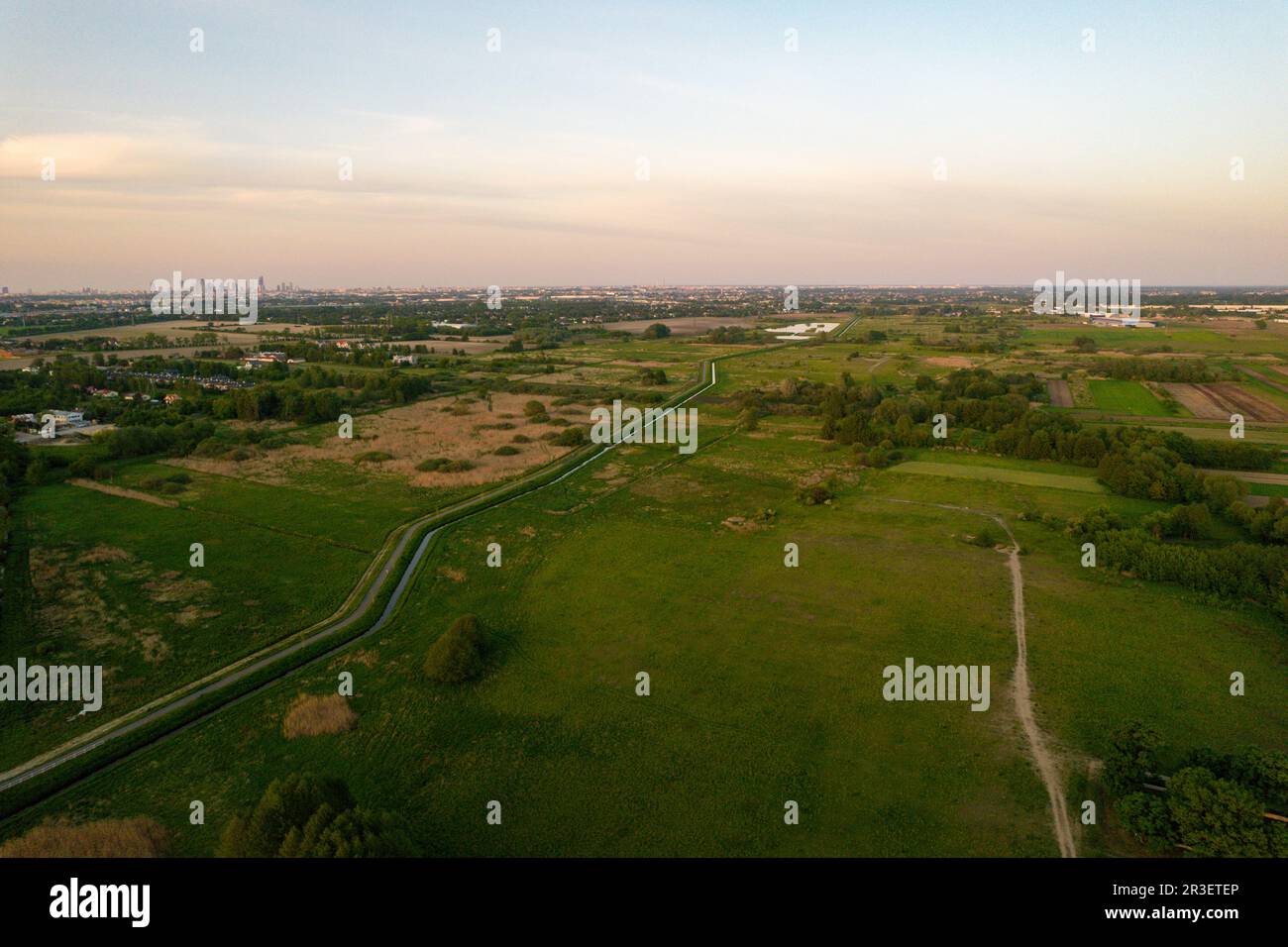 The surroundings of Pęcice and Pruszków, fish breeding ponds, a view of ...