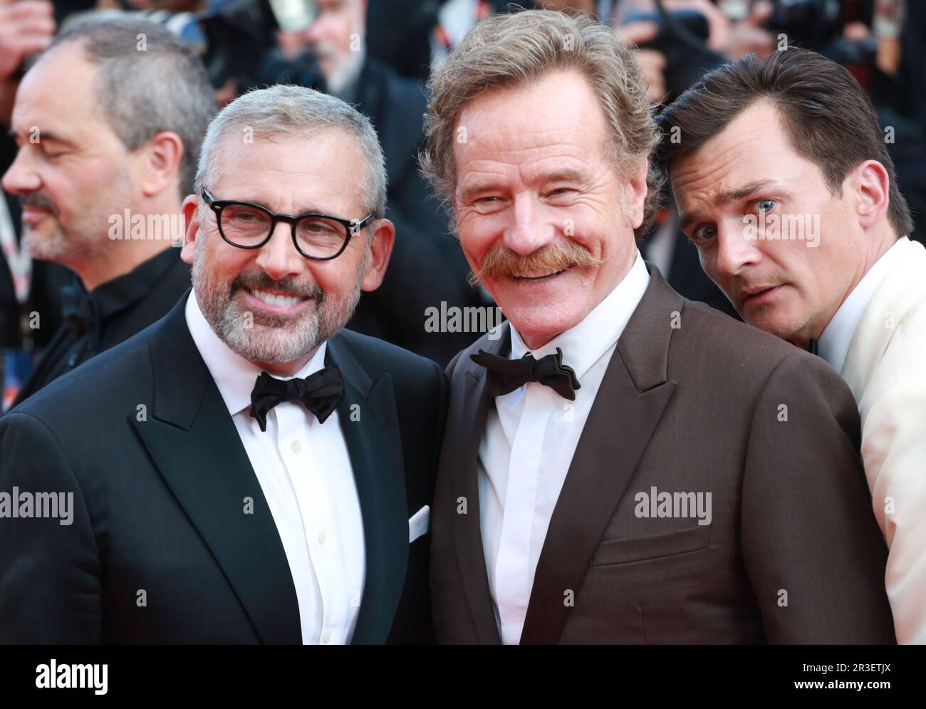 Cannes, France, 23rd May, 2023. Steve Carell, Bryan Cranston and Rupert Friend arriving on the ...