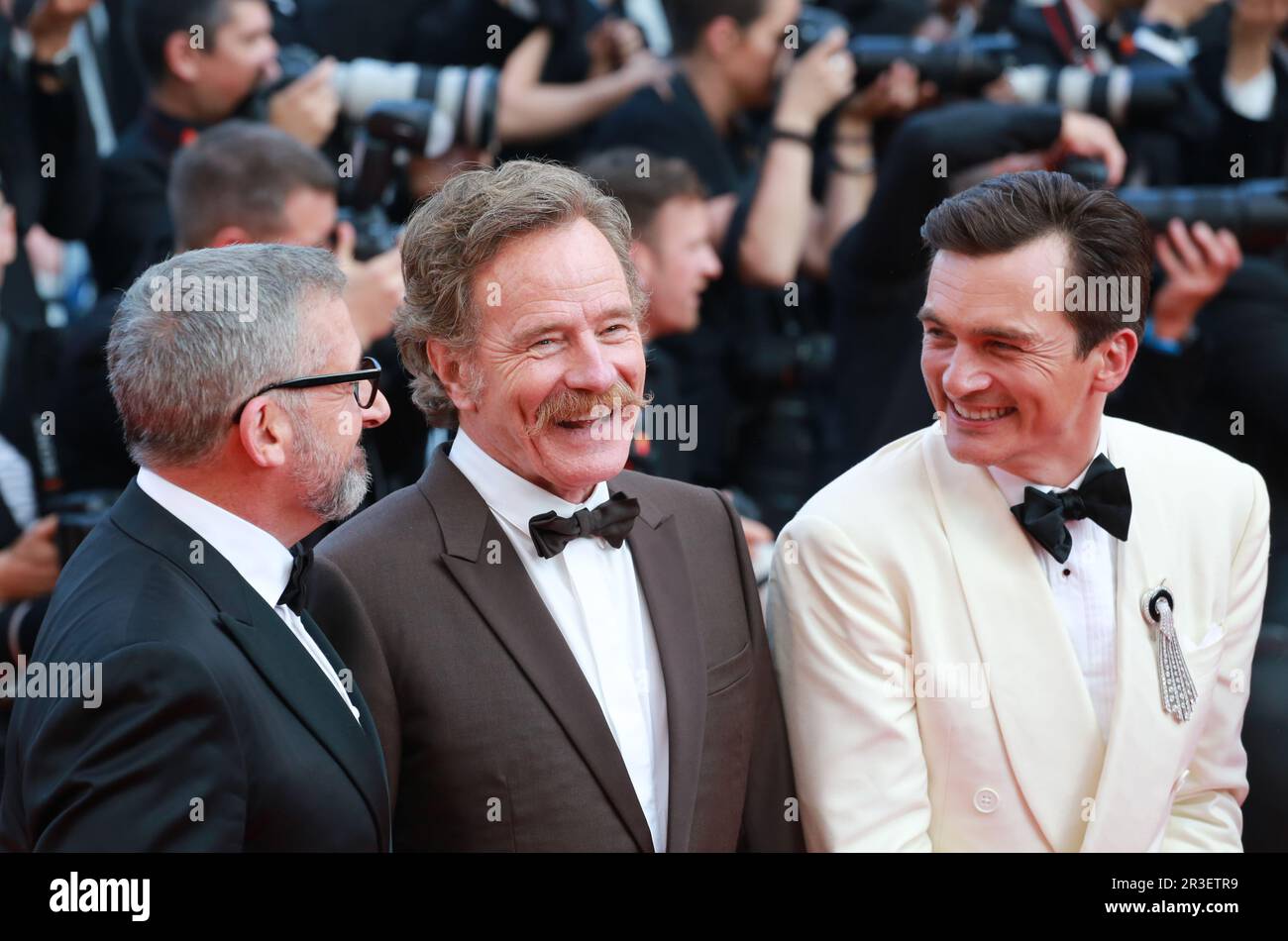 Cannes, France, 23rd May, 2023. Steve Carell, Bryan Cranston and Rupert Friend arriving on the ...