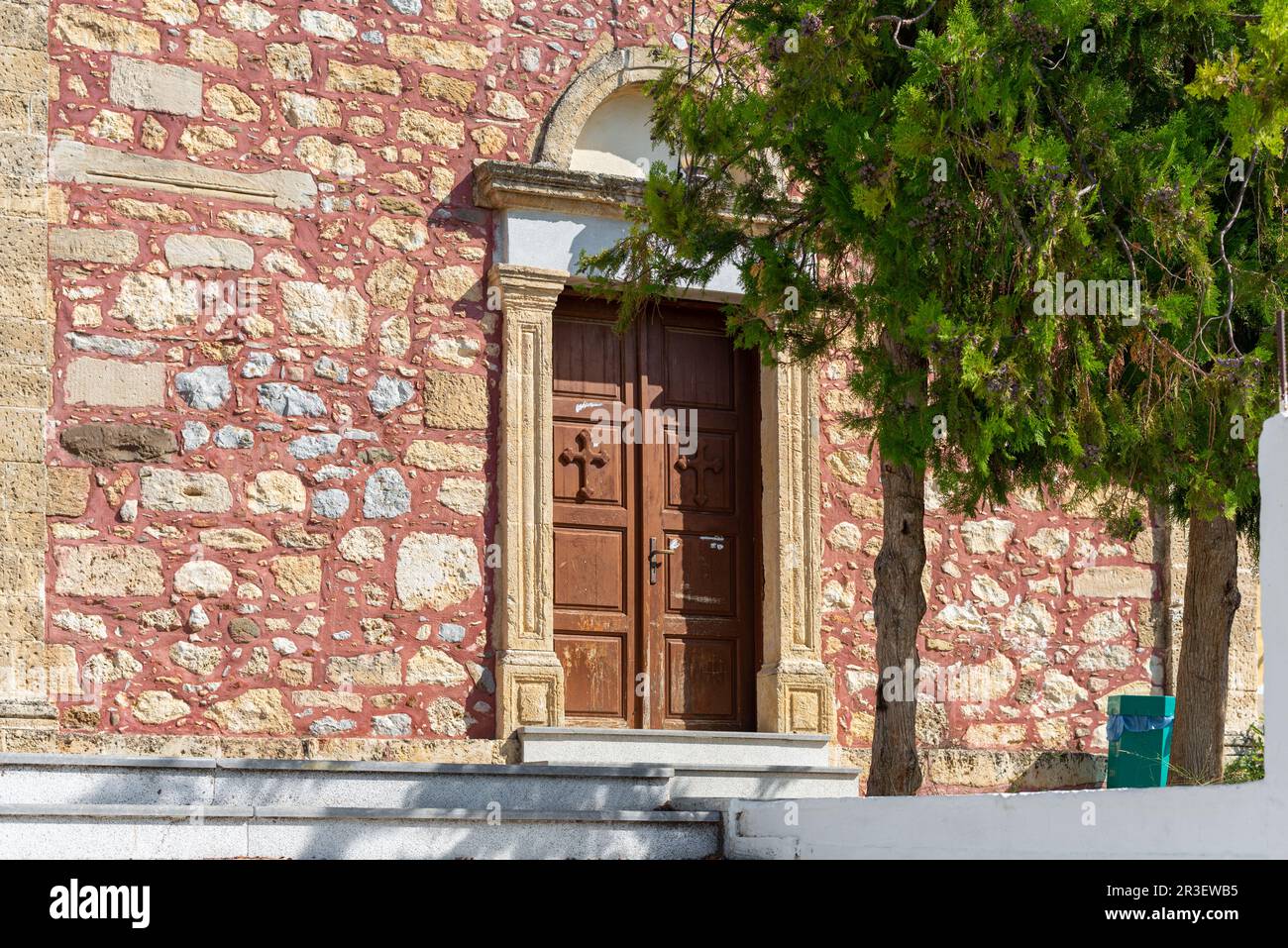 Church of the Assumption of the Virgin Mary in Apesokari on Crete Stock ...