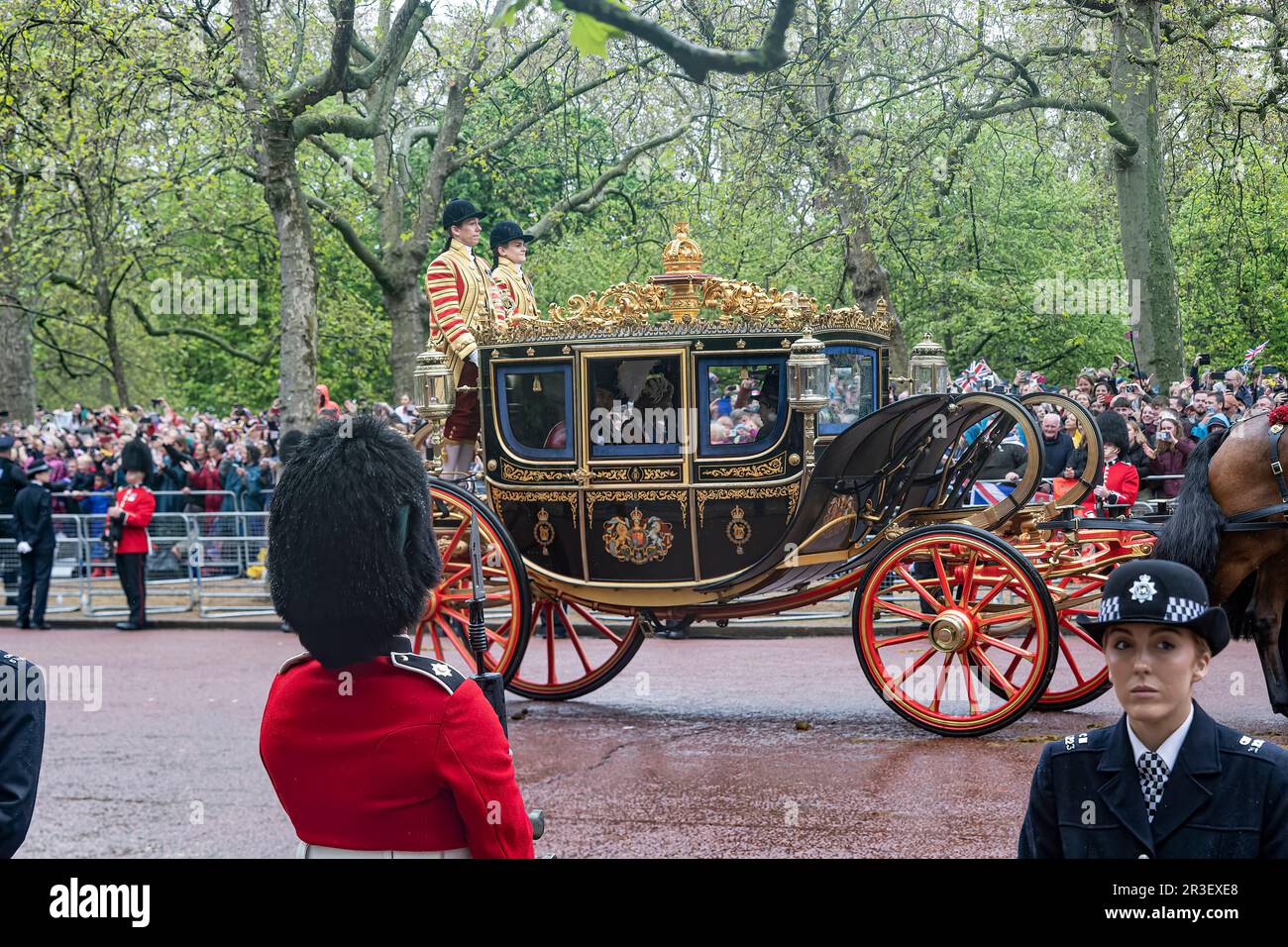 State Coach Prince William in The Mall for the Coronation Stock Photo ...