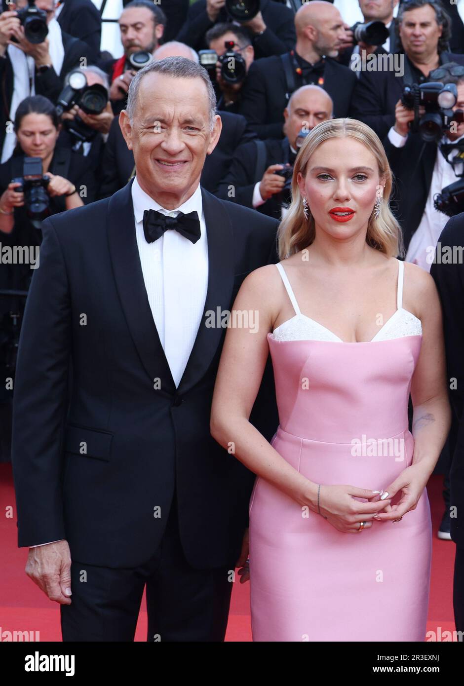 Cannes, France. 23rd May, 2023. Tom Hanks, Scarlett Johansson attend the "Asteroid City" red ...