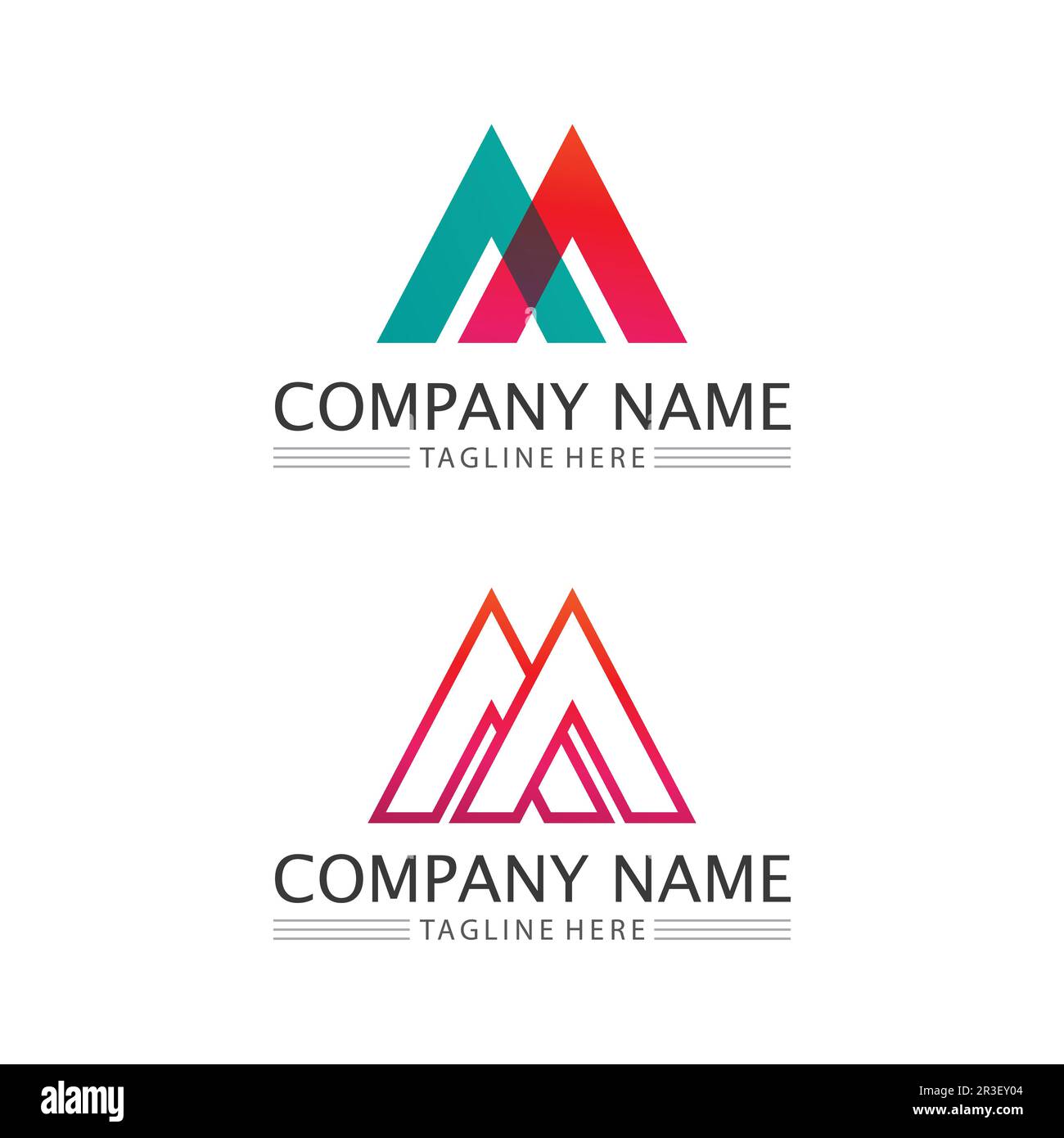 M Letter and M font icon Logo Template vector illustration design Stock ...