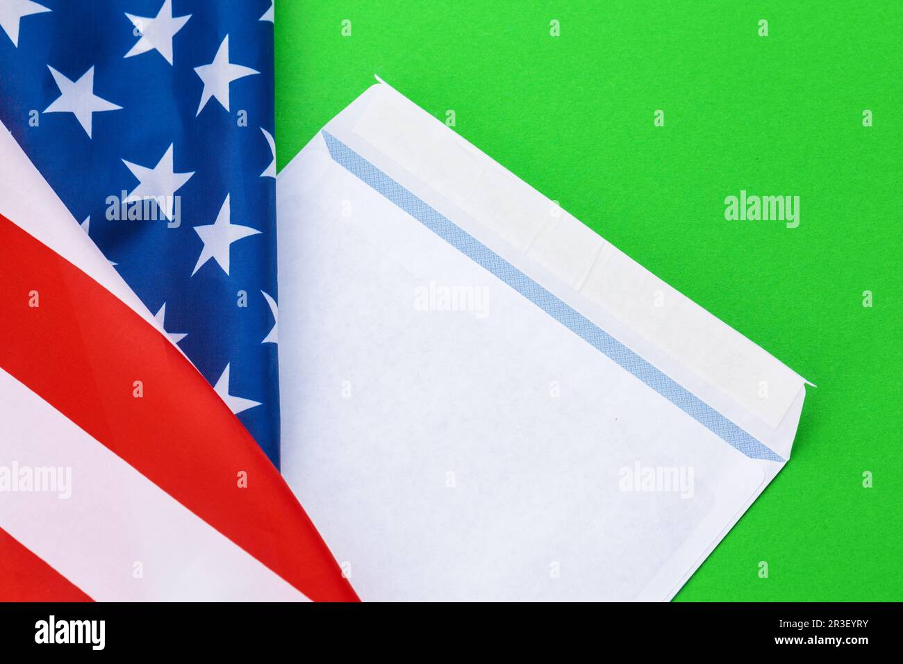 New envelope on American flag Stock Photo - Alamy