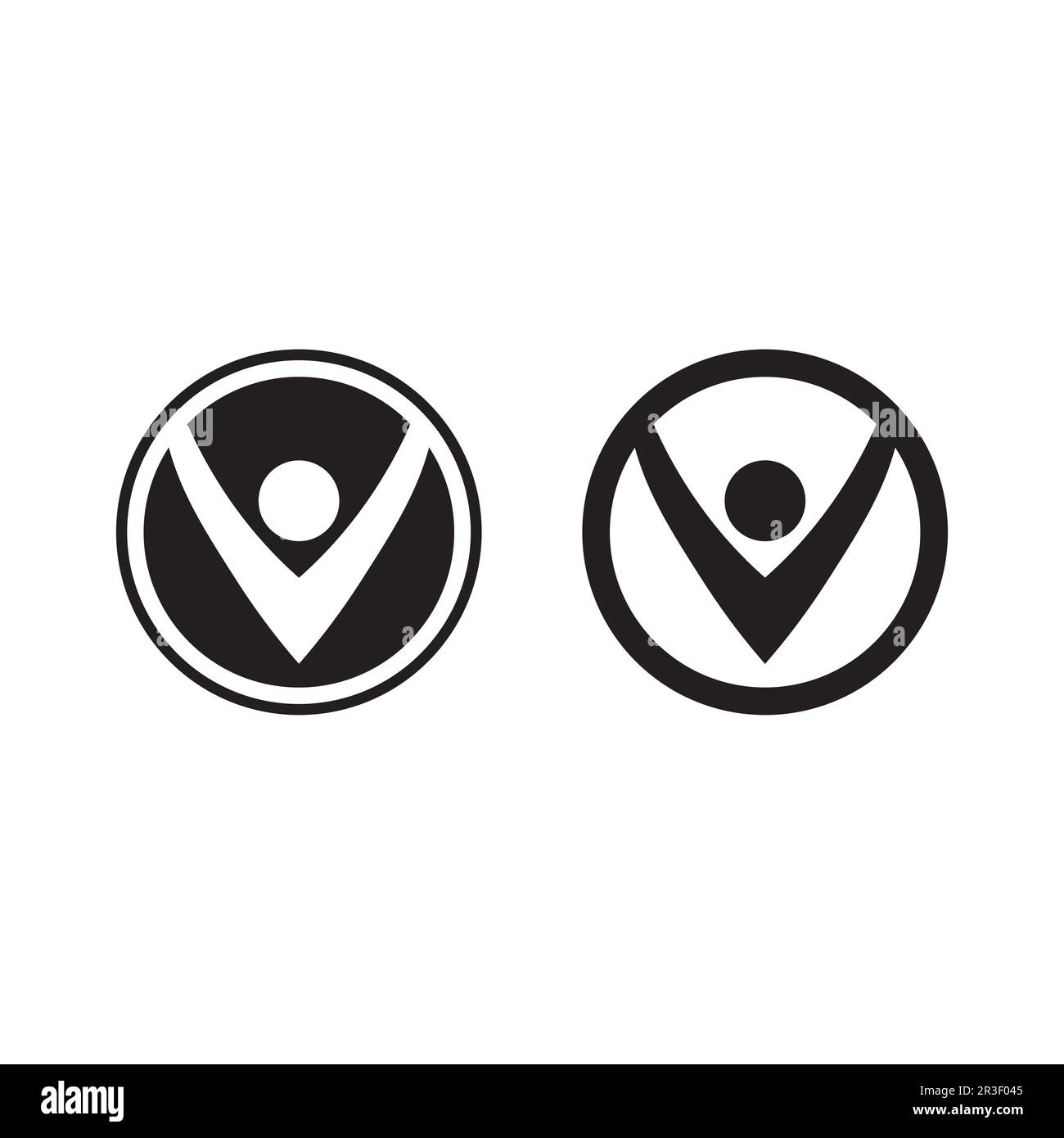 V Letter Logo and checklist Template vector icon illustration Stock ...