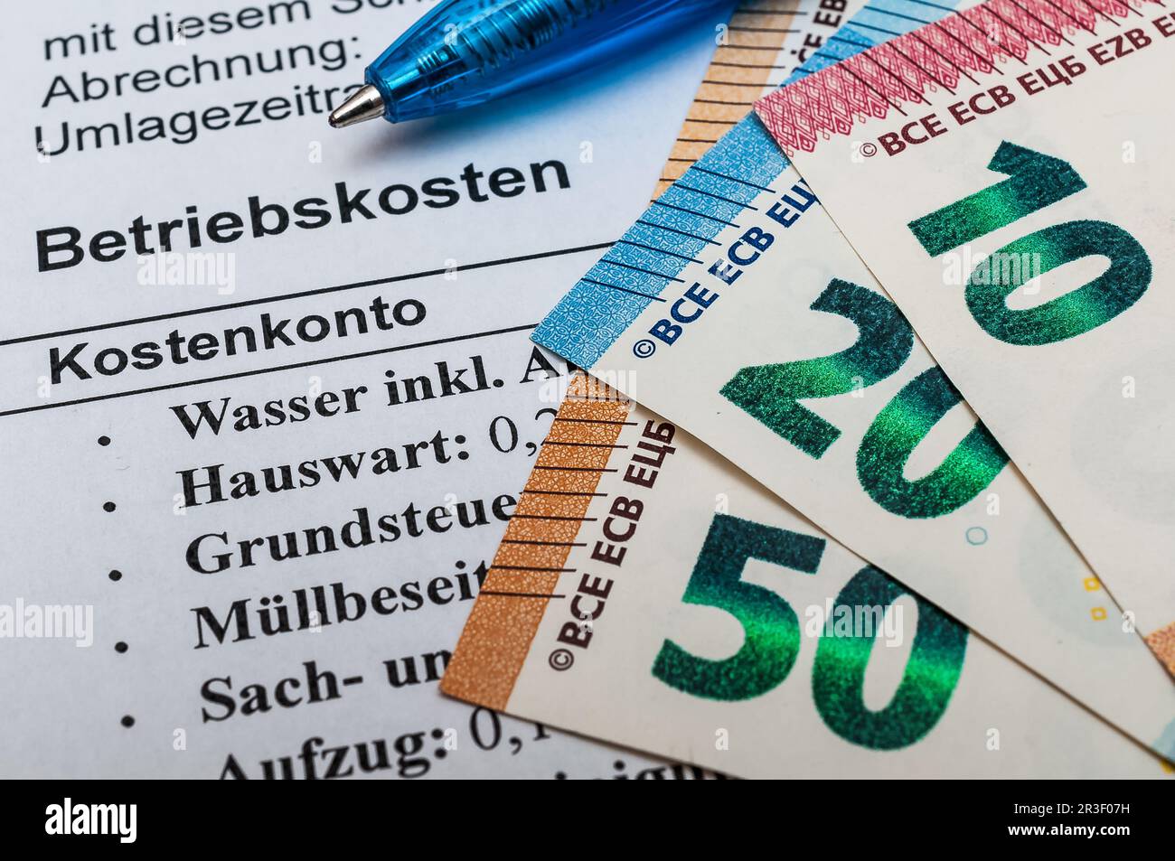 Statement of operating costs Stock Photo - Alamy