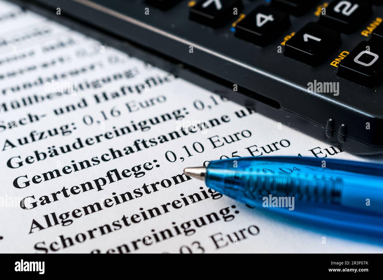 Statement of operating costs Stock Photo - Alamy