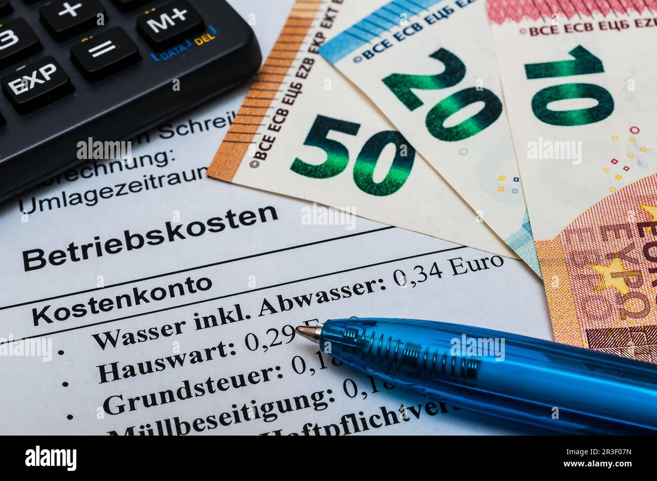 Statement of operating costs Stock Photo - Alamy