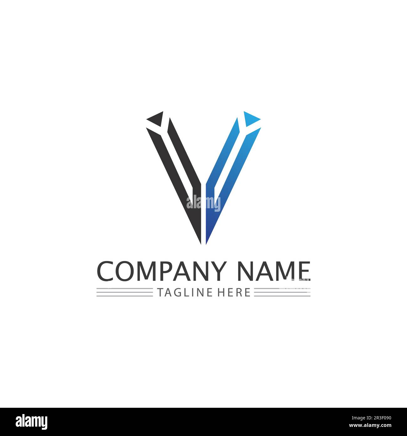 V Letter Lightning Logo Template vector icon illustration design Stock ...