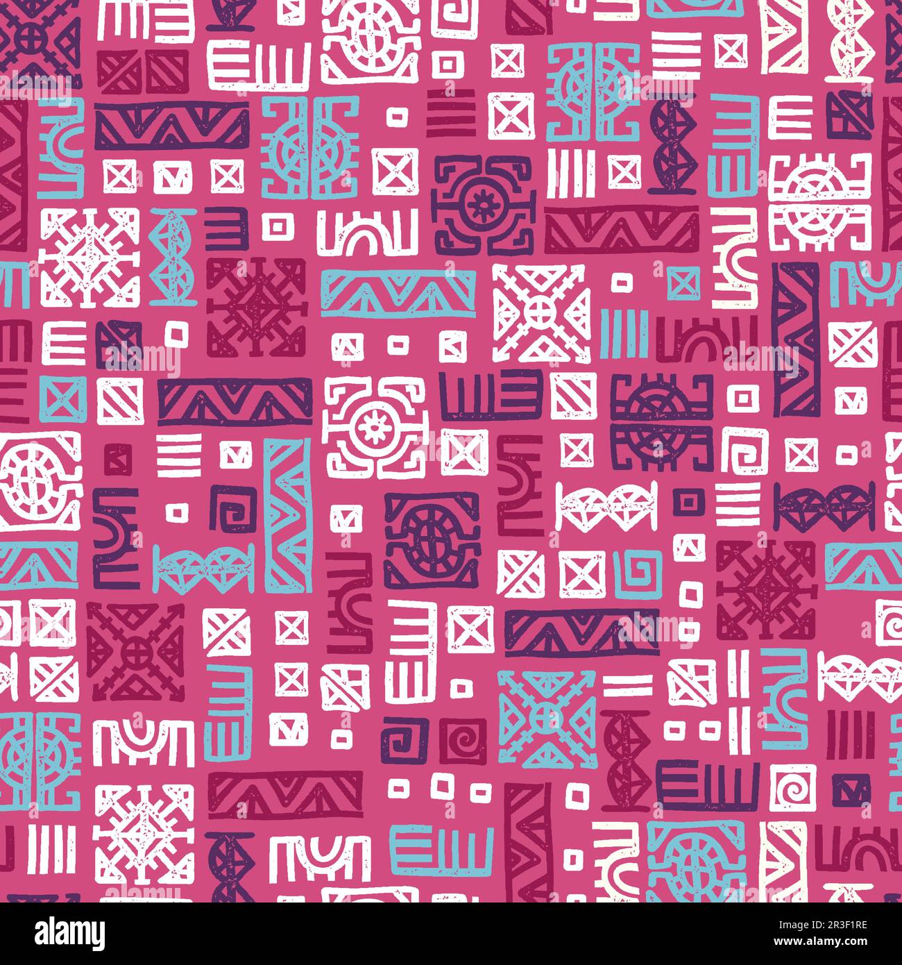 Hand drawn abstract seamless pattern, ethnic background, african style ...