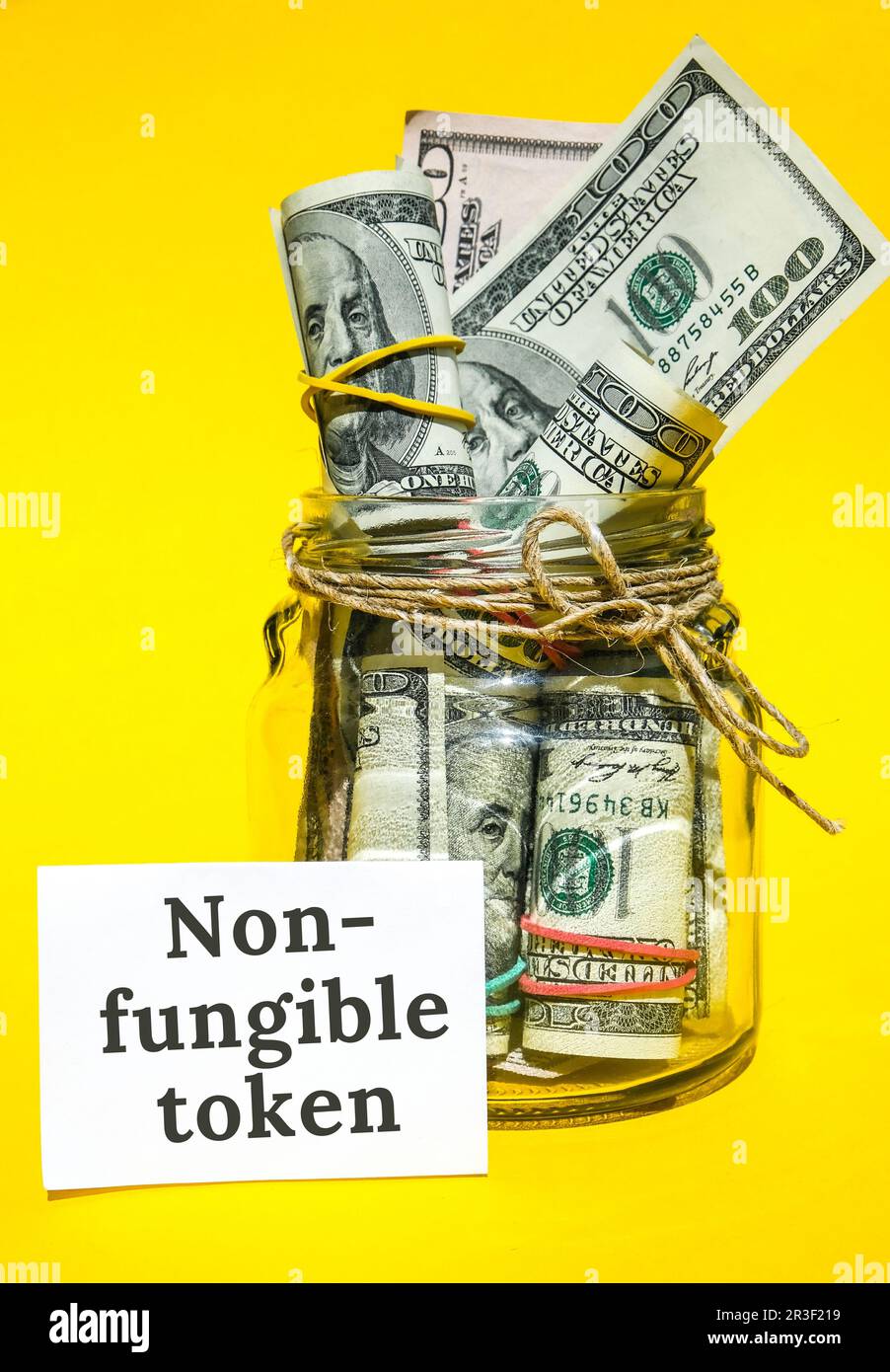 NFT non-fungible token text. Concept words NFT non-fungible token on ...