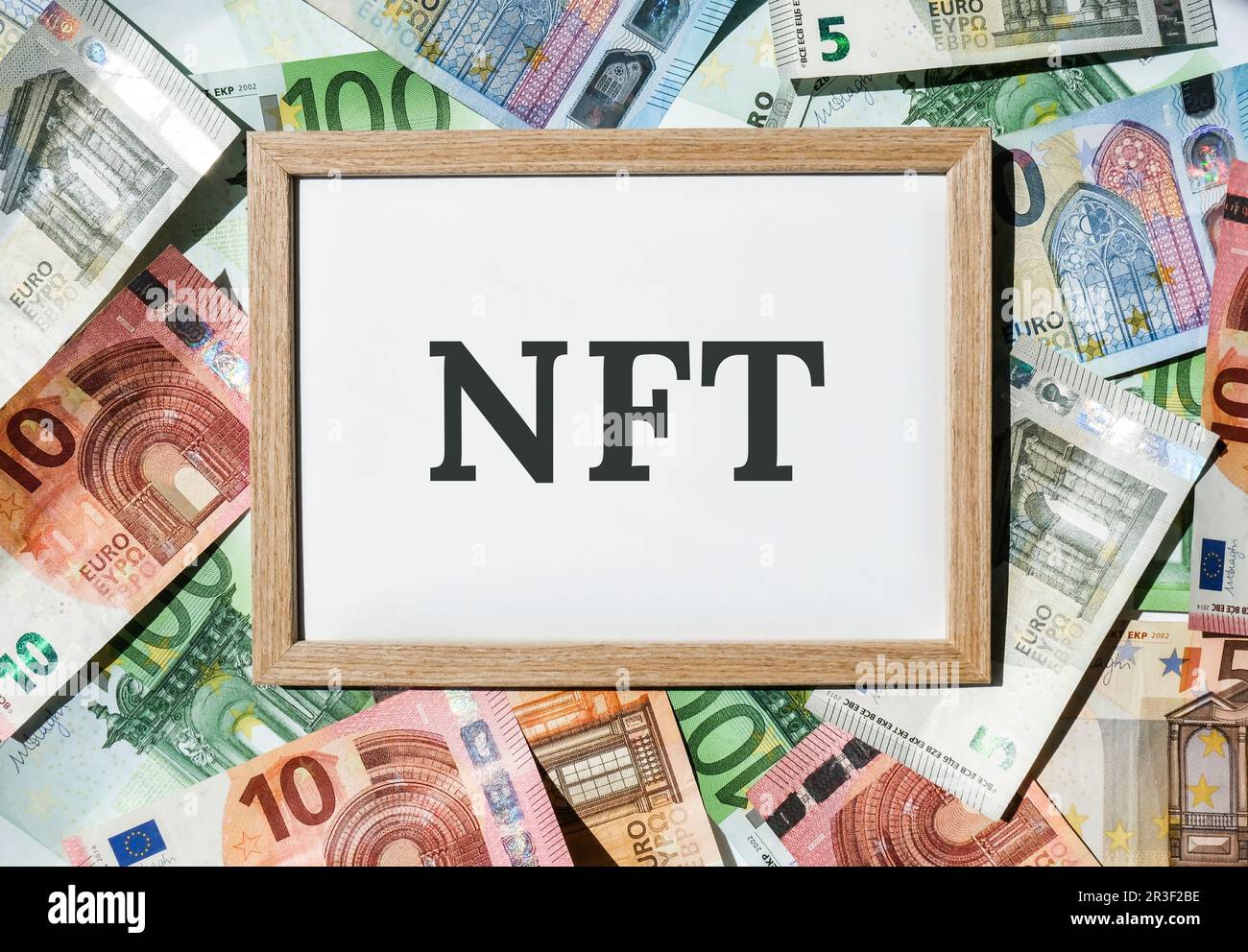 NFT non-fungible token text. Concept words NFT non-fungible token on ...