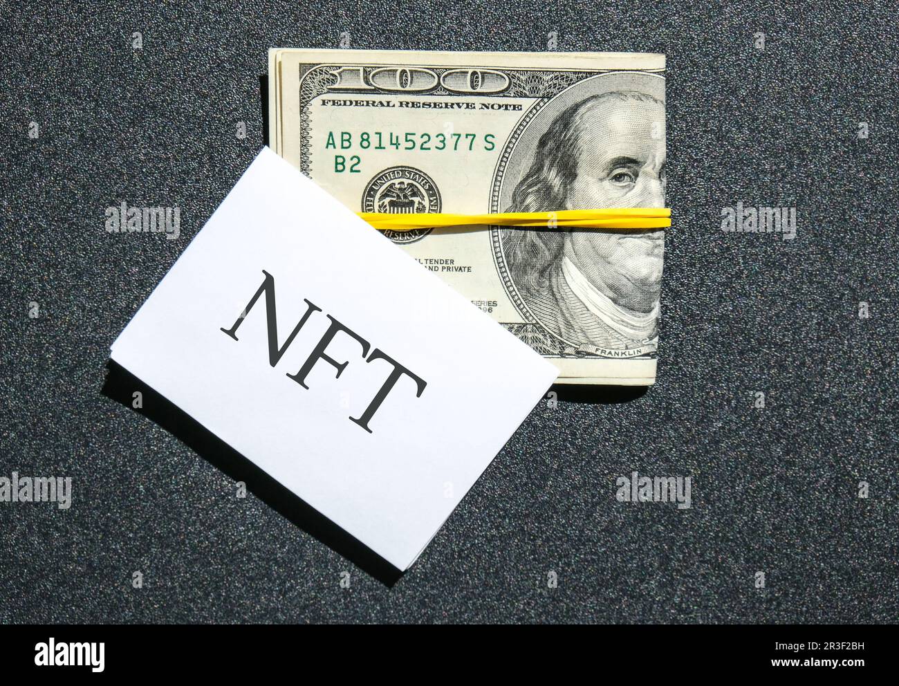 NFT non-fungible token text. Concept words NFT non-fungible token on ...