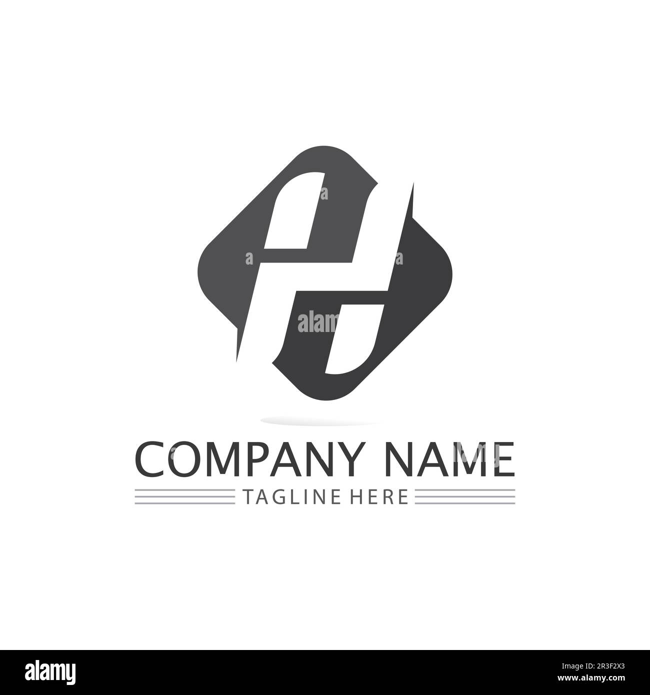 H font and letter design logo alphabet vector sign identity Stock ...