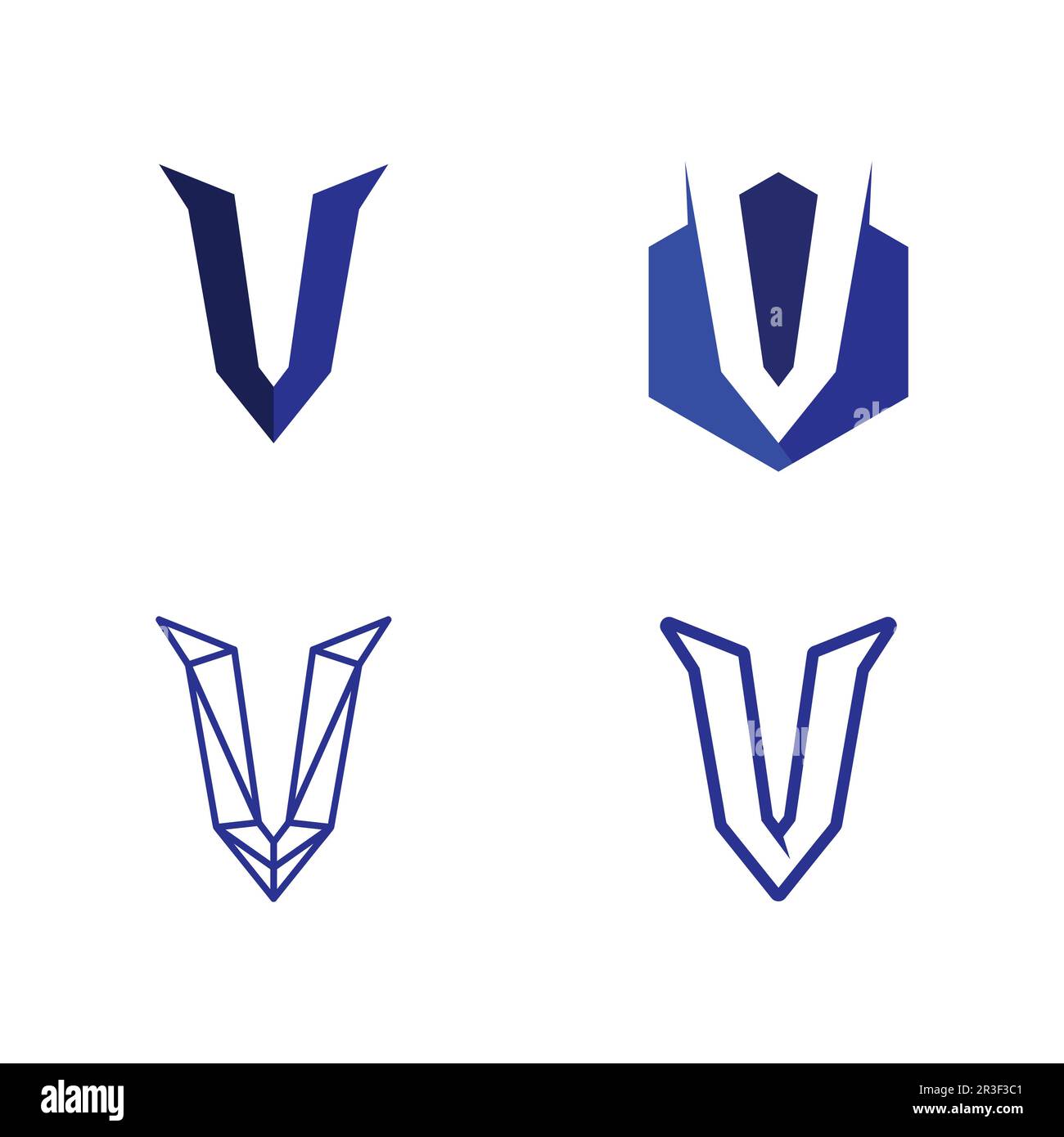 V Letter Logo and checklist Template vector icon illustration Stock ...