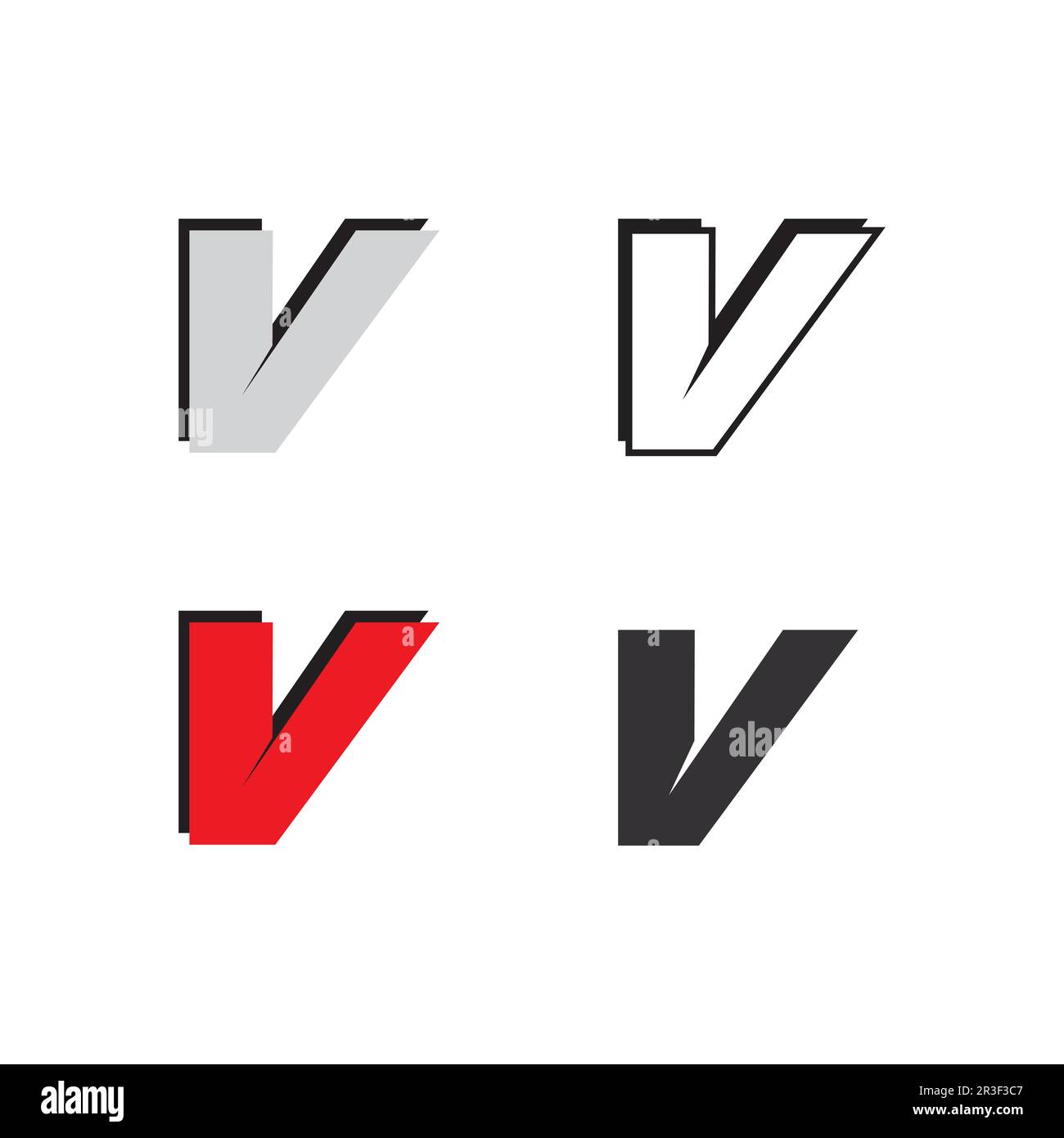 V Letter Logo and checklist Template vector icon illustration Stock ...