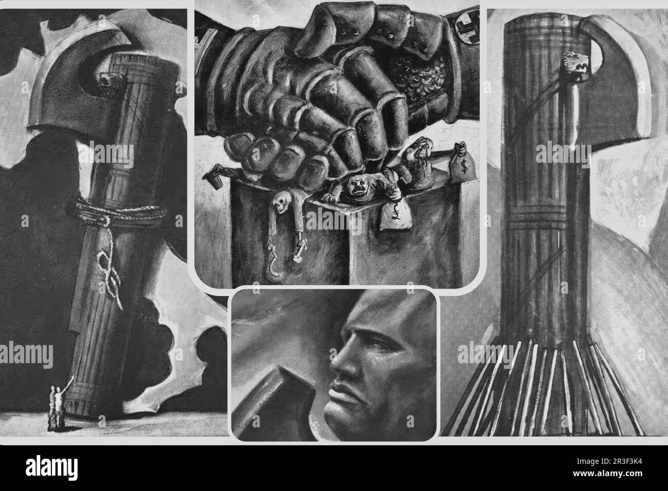 Propaganda of the Italian Fascist Regime of the dictator Mussolini ...