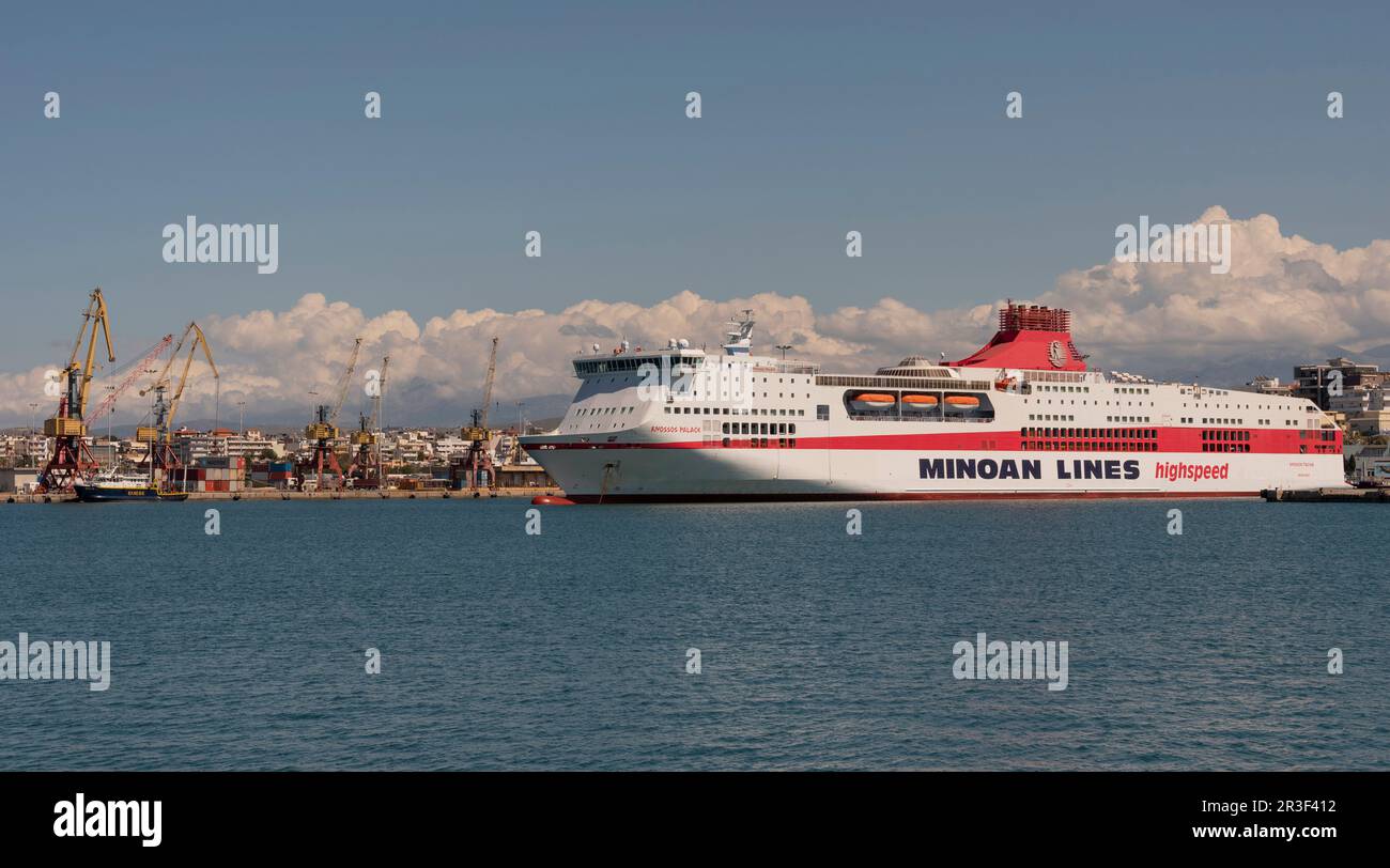 Heraklion, Crete, Greece, Europe. 2023. Inter island ferry for ...