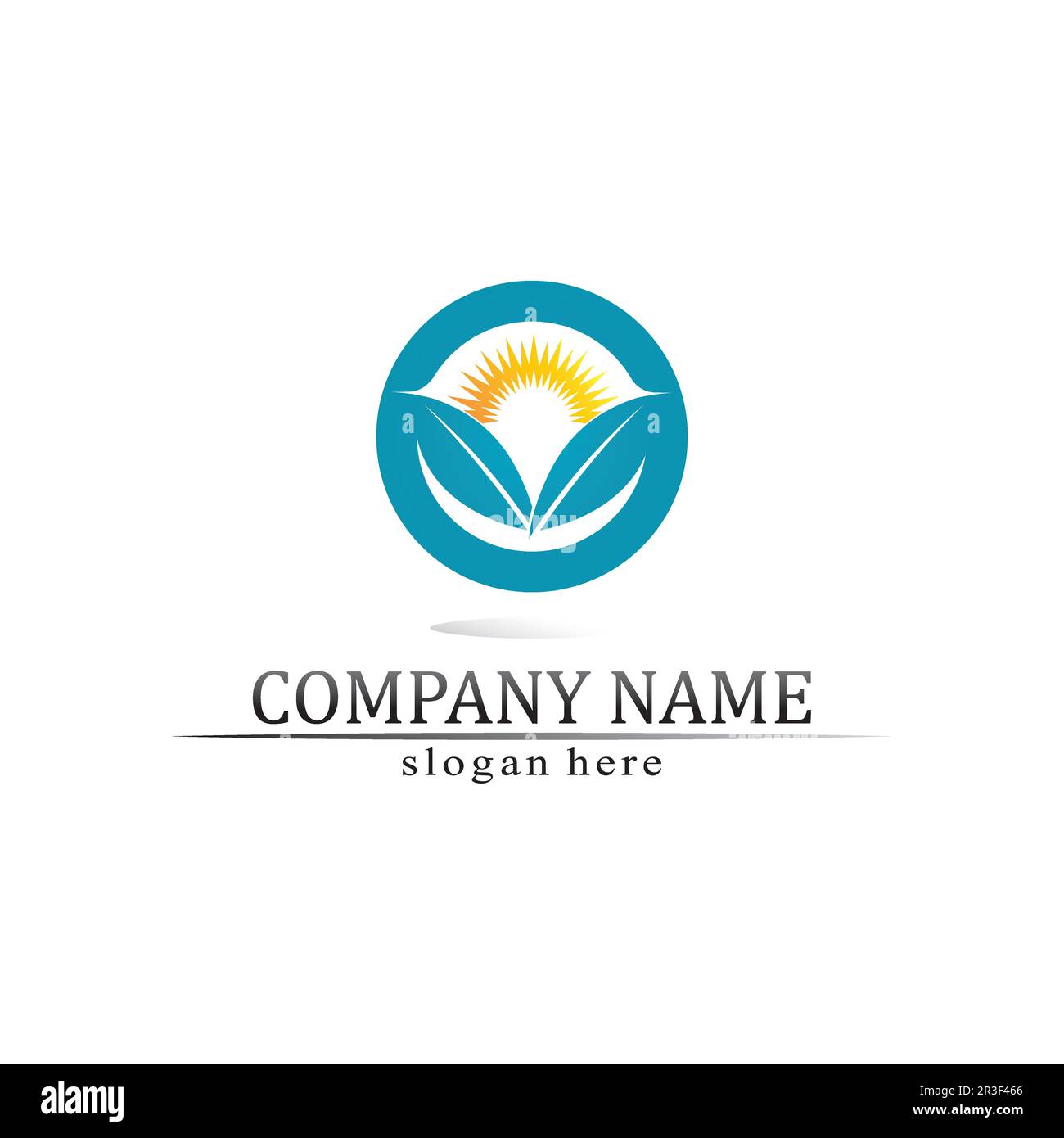 Sun tree leaf Vector illustration Icon Logo Template design Stock ...