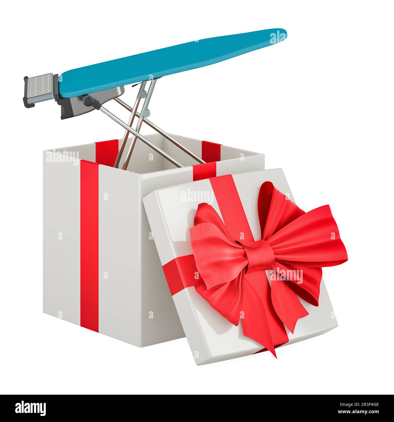 Ironing Board inside gift box, 3D rendering isolated on white ...