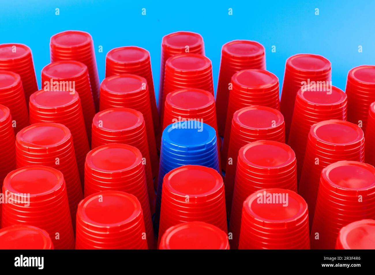 Beer pong, college party game. Plastic red and blue color cups Stock ...