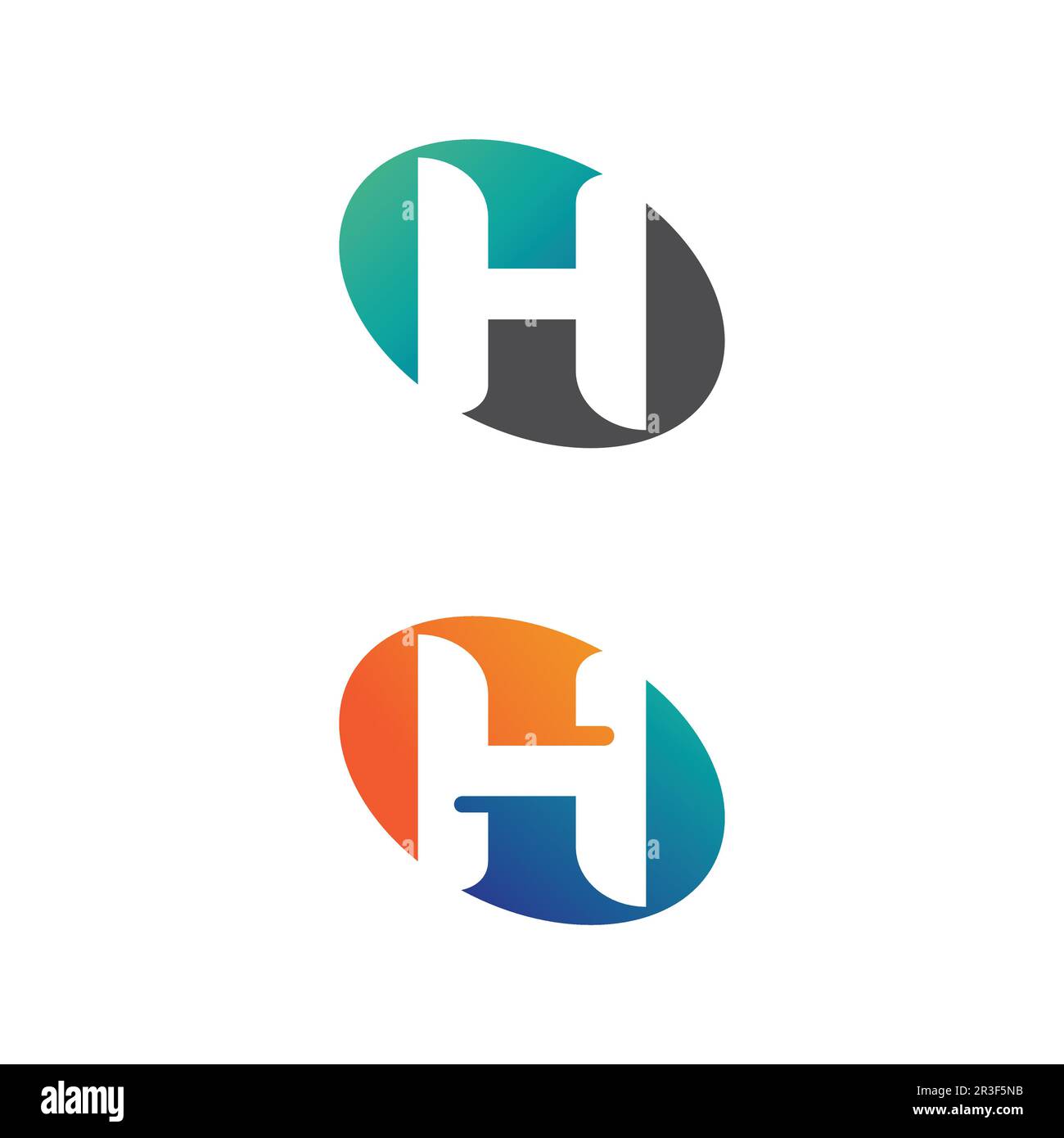 H font and letter design logo alphabet vector sign identity Stock ...