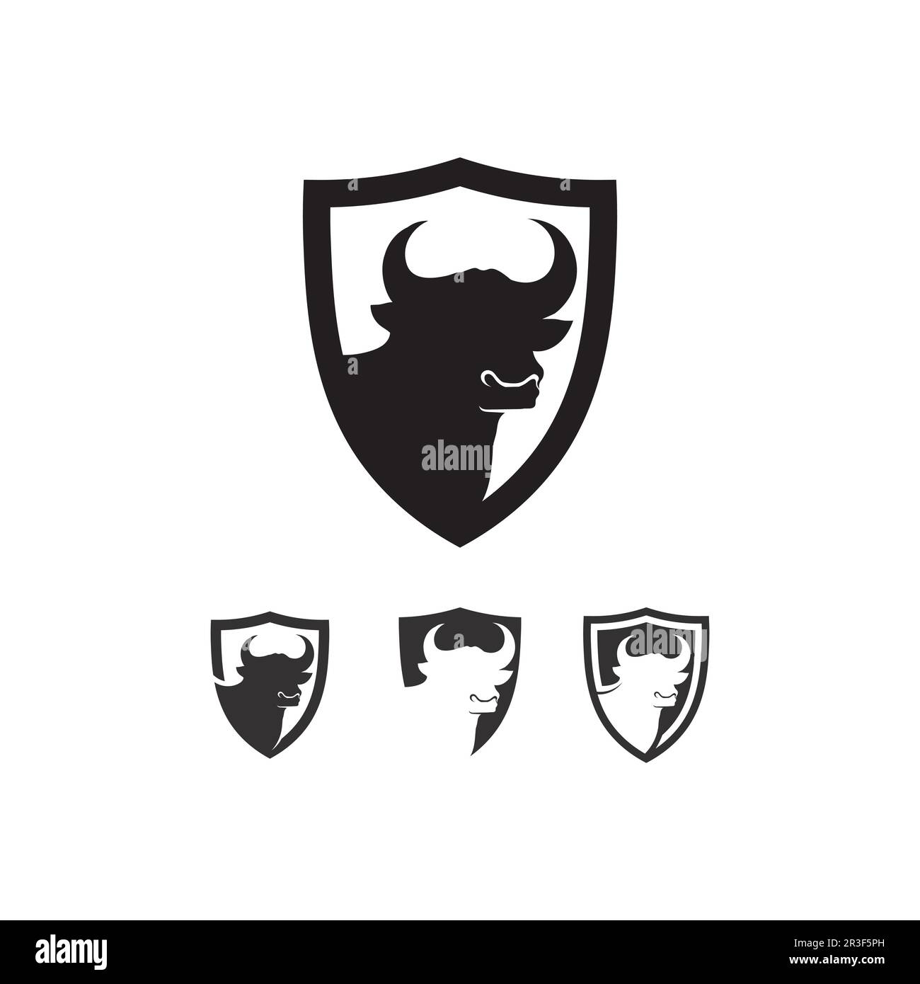 Bull and buffalo head cow animal mascot logo design vector for sport ...