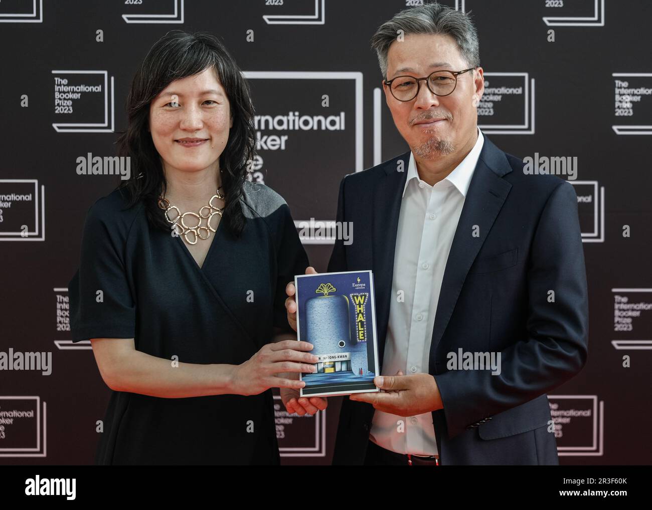 London, UK. 23rd May, 2023. Chi-Young Kim (l), translator of 'Whale ...